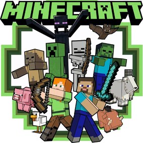 PIPPER. Textilní samolepka na zeď "Minecraft 2"