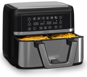 Klarstein VitaFry Duo Elegance, horkovzdušná fritéza, 7,6 l, 2 varné zóny, 6 programů