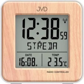 JVD Digitální rádiem řízený budík v imitaci dřeva s češtinou JVD RB9351.2