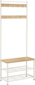 Předsíňová stěna TIMI s botníkem 170x75 cm, dub/bílá