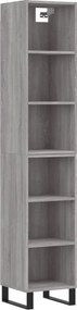 vidaXL Skříň highboard 34,5x32,5x180 cm kompozitní dřevo [3189859] Barva: kouřový dub