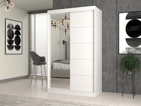 Šatní skříň se zrcadlem Iga A/C 120 cm bílá