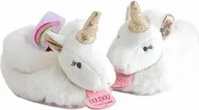 Doudou Dárková sada - Sada botiček s chrastítky jednorožec 0-6 měsíců