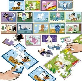 EDUCA Puzzle bitva Fantazie / 16x9 dílků / od 4 let