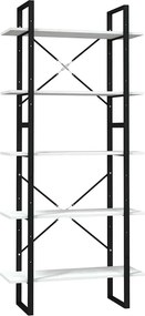 Knihovna s 5 policemi bílá 80 x 30 x 175 cm borové dřevo 3081994