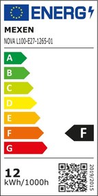 Mexen Nova, LED žárovka E27, A60, 12W, studená - 6500K, 1260 lm - L100-E27-1265-01