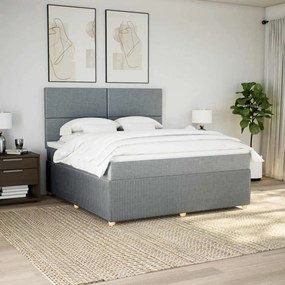 Box spring postel s matrací světle šedá 180 x 200 cm textil 3294428