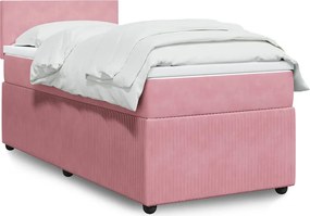 Box spring postel s matrací růžová 90x200 cm samet 3287637