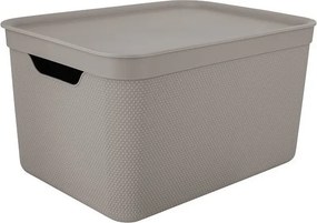 Rotho JIVE DECO Box s víkem, 36,5 × 26,5 × 20,3 cm, 16 l, cappuccino