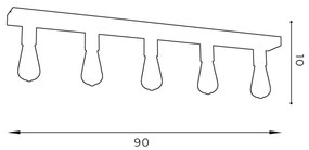 Bodové svítidlo FILO 5xE27/60W/230V černá/zlatá
