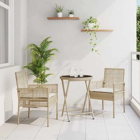 Zahradní bistro set 3 ks Béžová polyratan 3334966