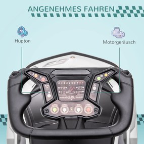 AIYAPLAY autíčko pro děti s úložným prostorem, klaksonem a zvukem motoru bílá