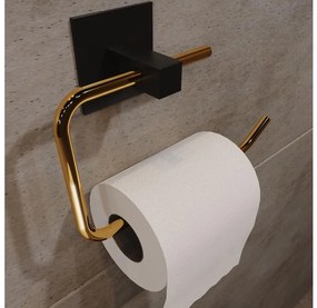 Asir | Kovový držák toaletního papíru 8x16 cm černá/zlatá | AS1436