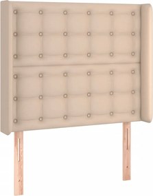 Box spring postel matrace a LED cappuccino 100x200cm umělá kůže 3139372