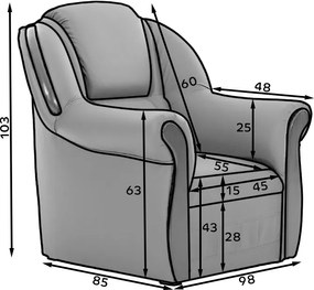 Eltap Obývací souprava Lord - pohovka + 2x křeslo Materiál a barva potahu: Soft 66 - hnědá