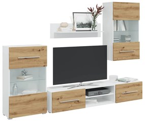 5dílná TV stolky s LED osvětlením dub artisan kompozitní dřevo 3324234
