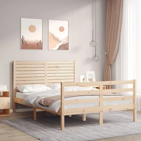 Rám postele s čelem 140 x 200 cm masivní dřevo,  3195026