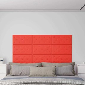 vidaXL Nástěnné panely 12 ks 60 x 30 cm umělá kůže 2,16 m² [343988] Barva: Červená
