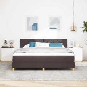 Postel s boxspringem s čelo Tmavě hnědá 180 x 200 cm textil 3339017