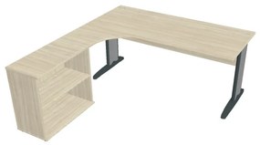 Sestava stolu a skříně pravá 180 cm - Hobis Cross CE 1800 H P Dekor stolové desky: akát, Dekor lamino podnože: akát, Barva nohou: černá