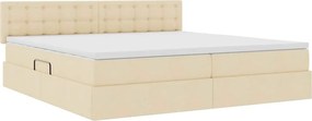 Postel s úložným prostorem a matrací Krémová 200 x 200 cm Samet 3370660
