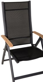 Skládací židle Panama, 2ks, černá