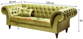 Askont Chesterfield Preston: Pohovka 3M green