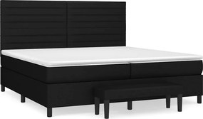 Box spring postel s matrací černá 200x200 cm textil 3136703