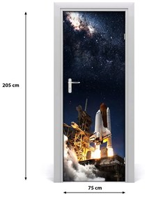 Fototapeta samolepící dveře startující raketa 75x205 cm