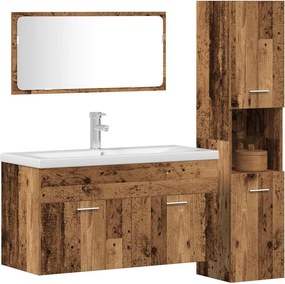 3dílná koupelnová sestava old wood kompozitní dřevo 3328591