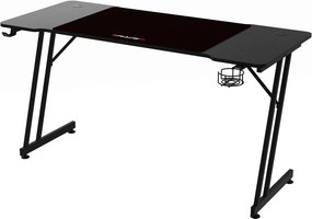 Herní stůl ERACER H1104 — 140x60 cm, kov, melamin, černá
