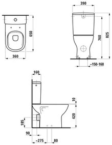 Laufen Lua WC mísa, Rimless, bílá H8240860000001