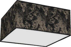 Stropní svítidlo Satino Square, 1x černé/zlaté textilní stínítko, (bílé plexisklo), (40 cm)