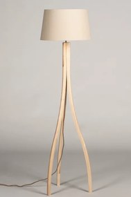 Stojací designová lampa Arbon Taupe and Natur Wood