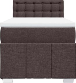 Box spring postel s matrací tmavě hnědá 90x200 cm textil 3286968