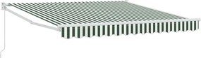 Stahovací markýza Zelená a bílá 300 x 250 x 165 cm 3330185