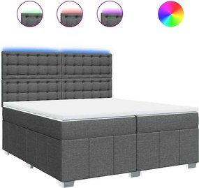 Box spring postel s matrací tmavě šedá 200x200 cm textil 3294090