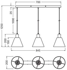 Ledvance - Lustr na lanku DECOR RAFFIA 3xE27/15W/230V rafie