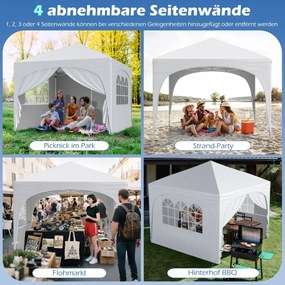 Costway Pavilon s 4 odnímatelnými bočními stěnami zahradní stan vč. taška