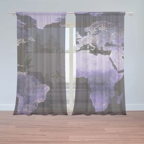 Sablio Záclony Světelná mapa světa: 2ks 150x250cm