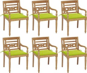 vidaXL Židle Batavia s poduškami 6 ks masivní teakové dřevo [3073323] Barva: Béžová