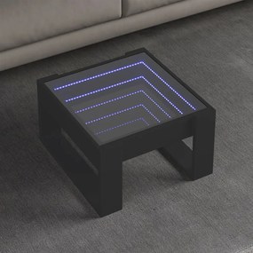 Konferenční stolek s Infinity LED černý 50 x 53 x 30 cm