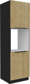 CREMONA cc | vysoká skříňka 60 DP-210 2F na vestavnou troubu | 60 cm | černá/cremona