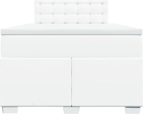 Box spring postel s matrací bílá 120x200 cm umělá kůže 3288417