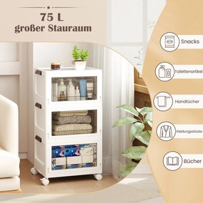 Costway Úložný box s víkem skládací boxy pro ukládání3sada plastová krabice