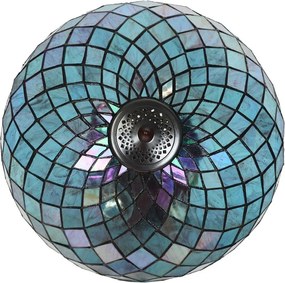 Modrá stolní lampa Tiffany Blue Ocean - Ø 40*61cm
