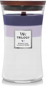 WoodWick vonná svíčka s dřevěným knotem velká Trilogy Evening Luxe 609 g