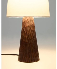 Bílá/tmavě hnědá stolní lampa s textilním stínidlem (výška 50 cm) Amire – Kave Home