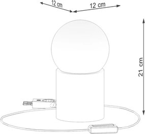 Bílá/v přírodní barvě stolní lampa se skleněným stínidlem (výška 21 cm) Surtur – Sollux