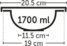 Flamingo Kena černá/stříbrná 1700ml / Miska pro psy s víkem